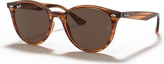 Ray-Ban Rb4305 Sonnenbrillen Rot Gestreift Havana Fassung Braun Glas 53-19