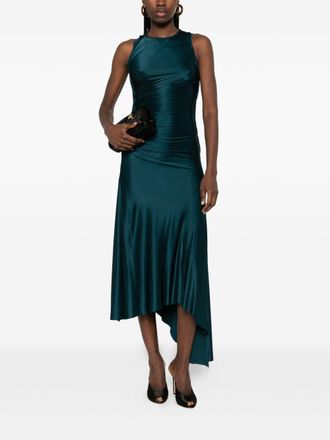 Victoria Beckham Womens Twist Dress Petrol Viscose
