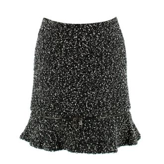 Karl Lagerfeld Boucle Tweed Effect Zip Hem Skirt Size XXS