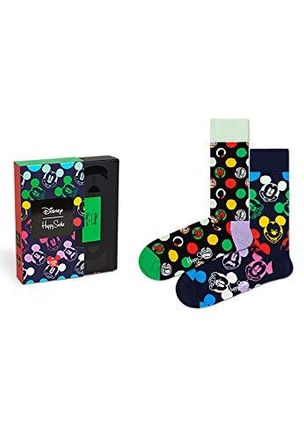 Happy Socks Chaussettes Disney x Pack-2 Bo&icirc;te cadeau (36-40), vert, 36-40