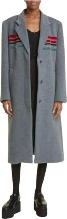 MOLLY GODDARD Grey Wool Long Coat Size S