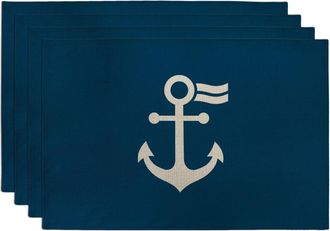 Generic Platzsets mit nautischen Ankern, marineblau, maritime Tischsets zum Essen, rutschfest, waschbar, für drinnen und draußen, Party, dekoratives Platzset,