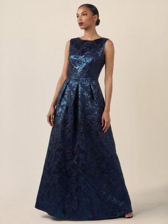 Apart Abendkleid mit floraler Struktur und Glanzfinish