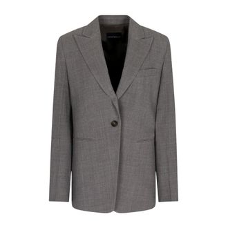 Emporio Armani Femme, Vestes, Gris, Taille: 38 FR Blazer crois&eacute;