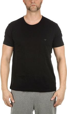 Emporio Armani Herren 2-pack T-shirt Crew Neck Pure Cotton Schlafanzugoberteil, Black/Grey Melange, XL EU