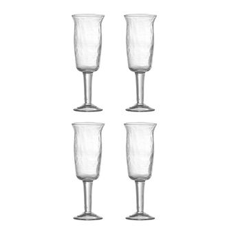 Bloomingville Asha Weinglas, Klar, Recyceltes Glas, T6xH17,5 cm, 4er-Set, 125 ml