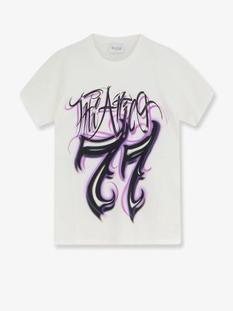 The Attico Cotton T-shirt with printed logo on the front - THE ATTICO - gender_Woman