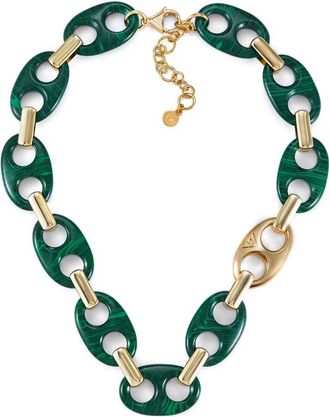 Emporio Armani Womens gold tone lobster clasp closure brass necklace