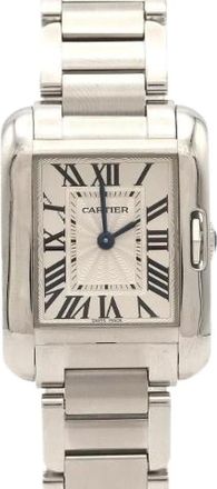 Cartier Montre Tank Anglaise doccasion en acier inoxydable - Femme - Pre-owned - Gris - Taille: ONE Size