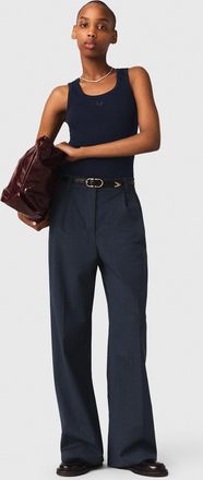 Maje Geripptes Tanktop - Marineblau - Maje