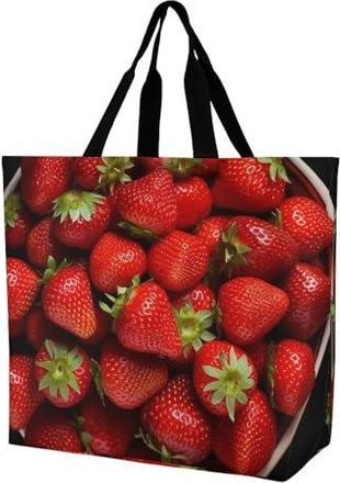 Generic Fraises Dans Un Bol Sac Fourre-Tout D&eacute;contract&eacute; Tote Bag R&eacute;utilisable Sac Fourre Tout Pour Shopping Voyage Quotidienne