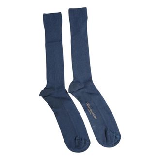 Dolce & Gabbana unisex, Sous-v&ecirc;tements, Bleu, Taille: ONE Size Chaussettes Bleues en Coton avec Logo au-dessus du Mollet