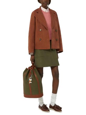Weekend by Max Mara Double-Breasted Suede Jacket - Bronze