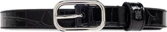 Amiri Gürtel mit Kroko-Prägung - Schwarz