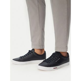 Tommy Hilfiger Sneakers aus Stoff Tommy Hilfiger Vulc Core Rwb Long Lace Lth FM0FM05814 Dunkelblau