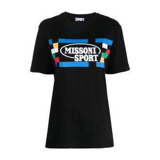 Missoni Klassisches Schwarzes Logo T-Shirt - - Tops - Damen - Schwarzk - M