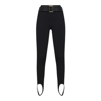 Self Portrait Gestreifte Stretch-Jersey-Leggings mit Steigb&uuml;gel und G&uuml;rtel - - Trousers - Damen - Schwarzk - S