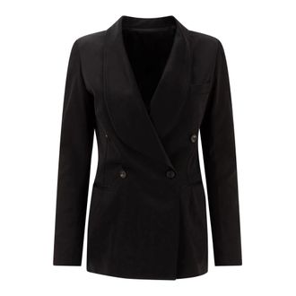 Bode Femme, Vestes, Noir, Taille: 36 FR Veste de costume Sheen