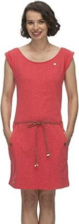 Ragwear TAGG DOTS Robe &agrave; manches courtes pour femme, robe d&eacute;contract&eacute;e, robe d&eacute;t&eacute;, robe chemise, manches courtes, ceinture, Rouge 2311_4000, M