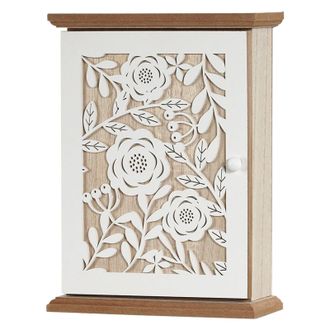 Generic Schl&uuml;sselschrank aus Holz, 20 x 7 x 26,4 cm, Vintage-Stil, Wandbox aus Massivholz, Aufbewahrung mit sechs Haken mit rustikalem Finish | dekorative T&uuml;r