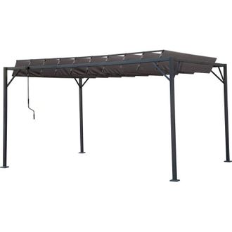 Habitat et Jardin Pergola bioclimatique en tissu Lodge 3 x 4 m - Anthracite