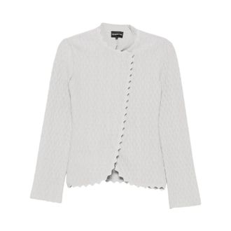 Emporio Armani Jacke mit Wellenstruktur und Muschelsaum - - Jackets - Damen - Grau - XL