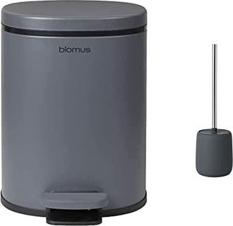 Blomus PARA- Treteimer aus pulverbeschichtetem Stahl, Magnet, 5L Fassungsverm&ouml;gen, (29 x 21 x 21 cm, Magnet, 69210) & SONO- WC-B&uuml;rste aus Keramik/Kunststoff,