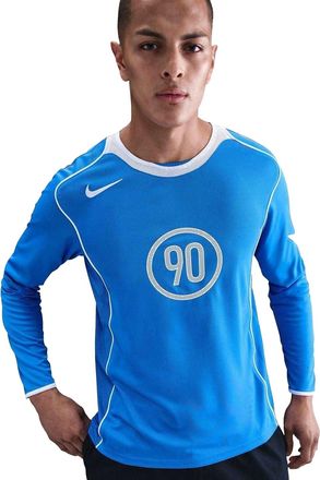 Nike Total 90 Trikot f&uuml;r Herren/Damen Unisex, Dri-FIT, Lang&auml;rmlig (Blau/Wei&szlig;)