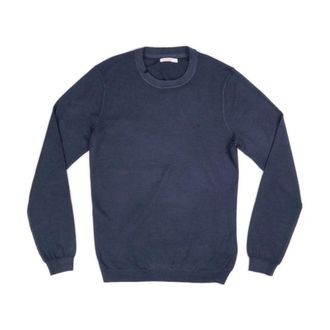 Sun 68 Vintage Rund Einfarbig Kapuzenpullover Navy Blau - - Knitwear - Herren - Blau - 2XL