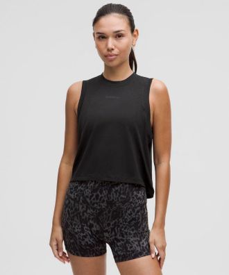 lululemon Swiftly Crop-Tanktop im Oversized Fit für Frauen - Größe 10 in Black