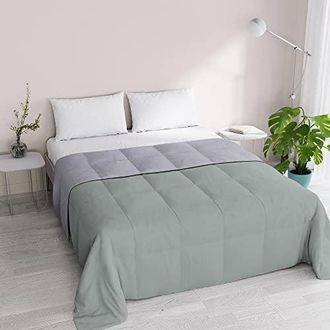 Italian Bed Linen Romantic Steppdecke für Frühling/Sommer, Mikrofaser, Motiv: Pfirsichhaut, für Doppelbett 260 x 260 cm, Grau/Silber