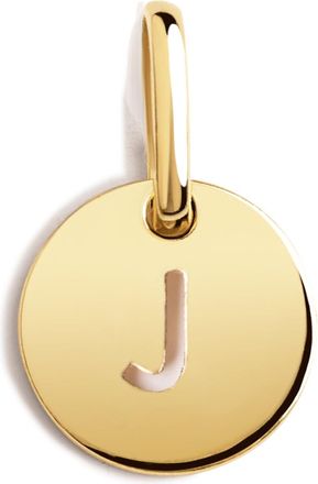 Singularu Mini Medallion Letter. Sterlingsilber mit 18 Kt Vergoldung. Schmuck für Damen. Buchstabe J