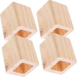 DOITOOL Möbelfüße Aus Massivholz 4 Stück Quadratisch 3cm Erhöhung Bett Sofa Tisch Höherlegung Möbelbeinerhöhungen Flexibler Einsatz