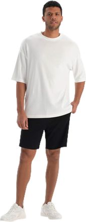 Dagi Mens Black Fashion Knitted Regular Waist Interlock Leg Shorts, XL