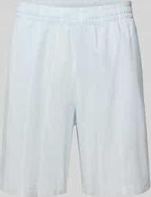 Review Leinenshorts mit Logo-Stitching
