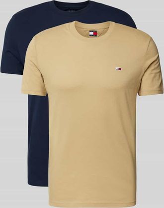 Tommy Jeans Slim Fit T-Shirt mit Logo-Badge im 2er-Pack