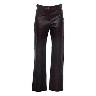 Max Mara Hosen aus Nappaleder mit f&uuml;nf Taschen - - Trousers - Damen - Braun - S