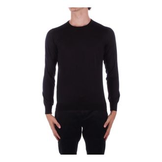 Tagliatore Schwarzer Pullover aus Seide und Wollmischung - - Knitwear - Herren - Schwarzk - 3XL