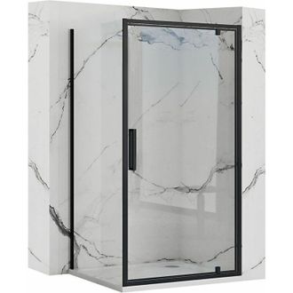 Rea cabine de douche rectangulaire rapid swing black 100x80