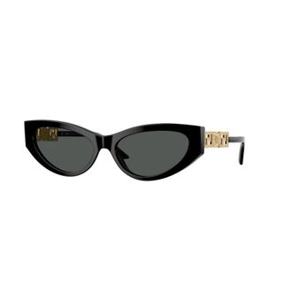 Versace Stilvolle schwarze Sonnenbrille mit dunkelgrauen Gl&auml;sern - - Accessories - Damen - Schwarzk - 56 MM