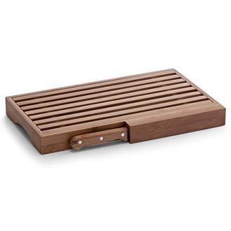 ZELLER 25225 Planche &agrave; Pain avec Couteau Bambou Marron 39,5 x 23,5 x 4 cm