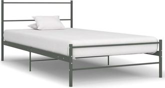 vidaXL Cadre de lit sans matelas gris m&eacute;tal 90x200 cm Vidaxl