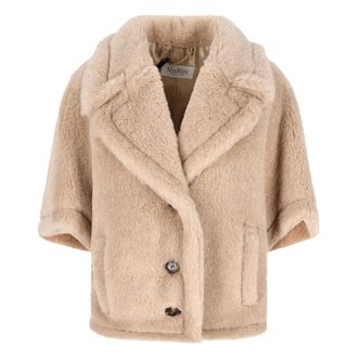 Max Mara Alpaka-Mischgewebe Jacke - - Jackets - Damen - Beige - M/L