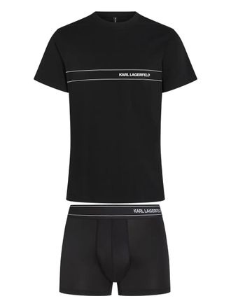 Karl Lagerfeld lot de deux t-shirts à logo imprimé - Noir