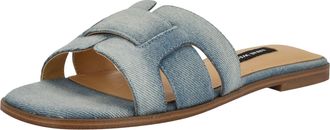 Nine West Damen Germani Flache Sandale, Light Blue Denim 450, 40 EU