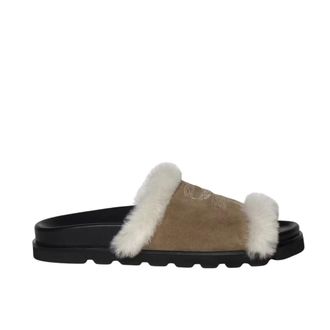 Zadig&Voltaire Femme, Chaussures, Brun, Taille: 38 EU Mules Ouvertes en Shearling Marron