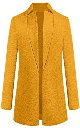 Generic Vestes pour femmes, manteaux en laine artificielle, trench pour femmes, manteau chaud et doux, manteau long, v&ecirc;tement dext&eacute;rieur, bouton mode, solide,