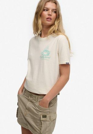 Superdry Print-Shirt ROADSIDE TRADE RELAXED TEE aus Baumwolle in Single Jersey, Relaxed Fit, Kurzarm