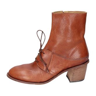 Moma Vintage Leder-Stiefeletten - - Shoes - Damen - Braun - 37 EU