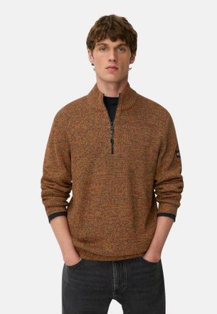 Camel Active Troyer mit melierter Struktur Langarm Troyer (1-tlg) Markenlabel